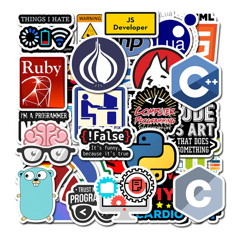 Stickers Calcomanias Programador Pack 50 Unidades Geek Pack Pack 1